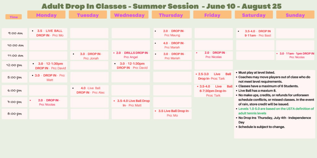 Drop Ins – Beverly Hills Tennis